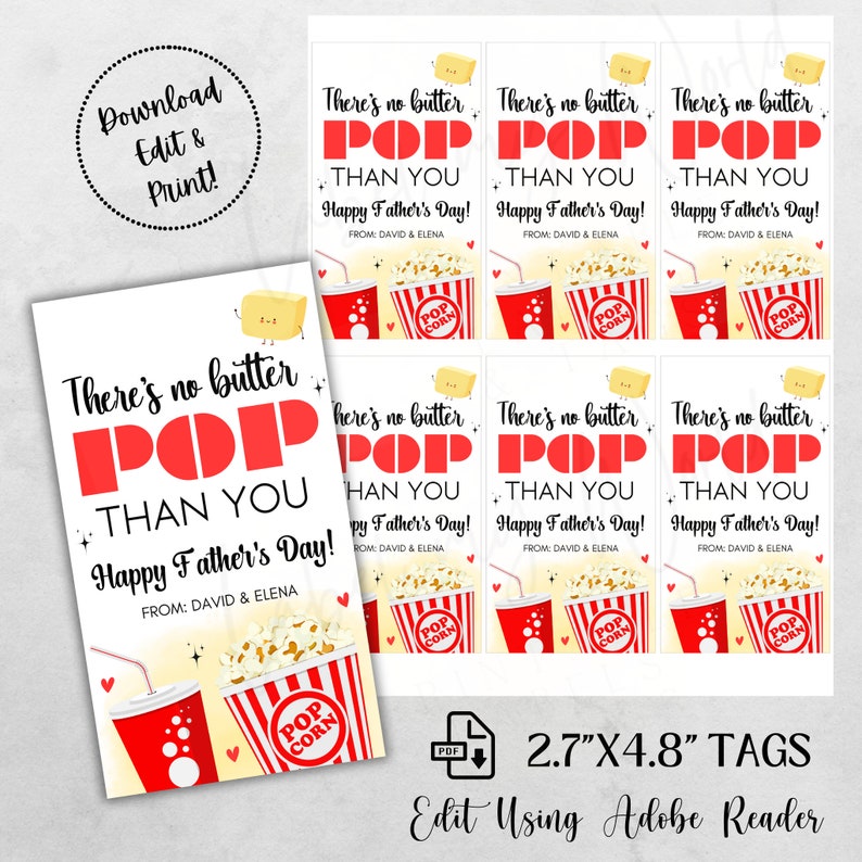 Happy Father's Day Gift Tag | Printable Personalized Father's Day ...