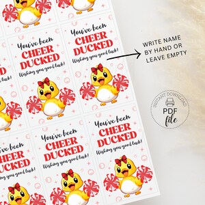 Printable Cheer Duck Tag, Personalized You've Been Cheer Ducked Good ...