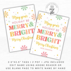 Printable Christmas Glow Stick Holder Tags, Personalized May Your ...