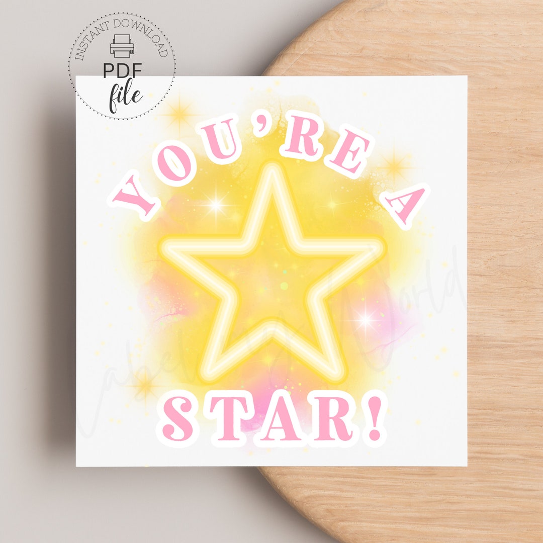 Printable You're a Star Tags, Appreciation Gift Tags for Kids/singer ...