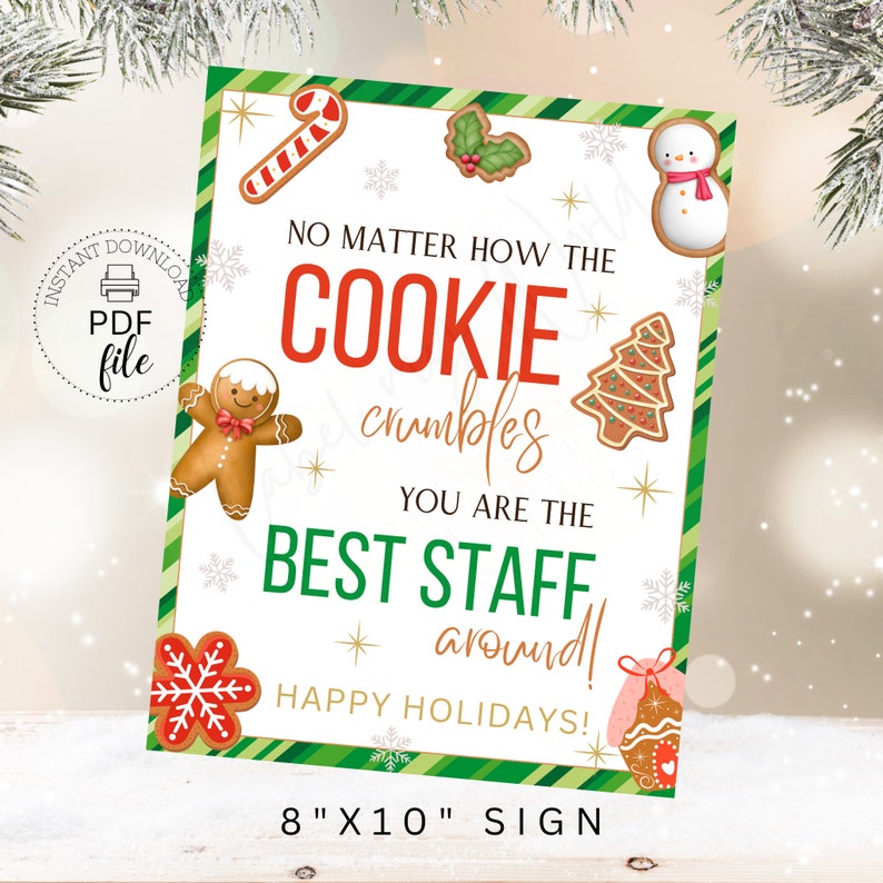 Printable Christmas Cookies Appreciation Sign No Matter How - Etsy