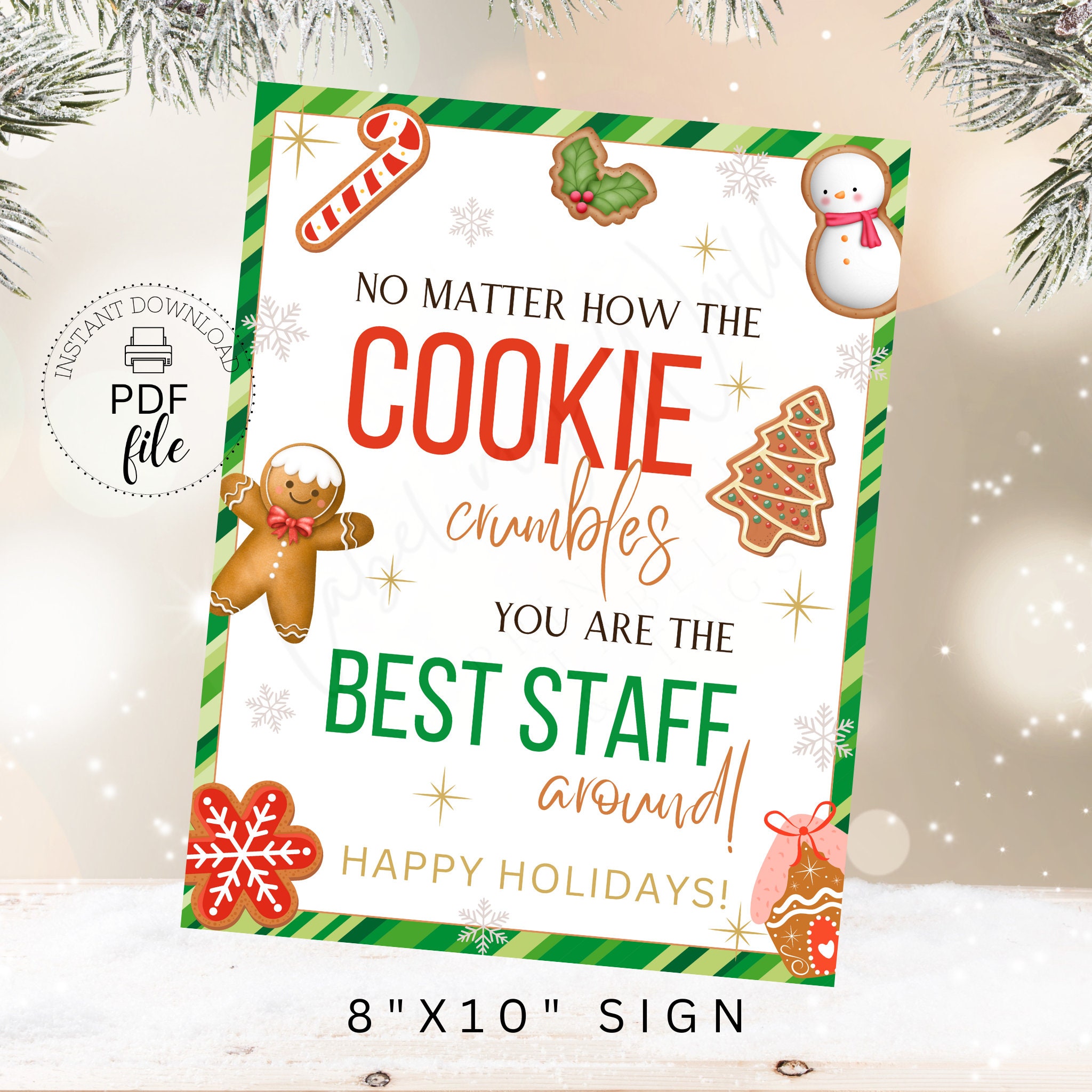Printable Christmas Cookies Appreciation Sign No Matter How - Etsy