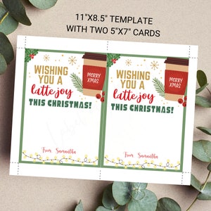 Printable Christmas Coffee Gift Card Holder Template | Wishing You A ...