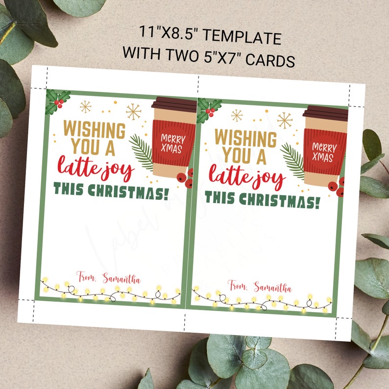 Printable Christmas Coffee Gift Card Holder Template | Wishing You A ...