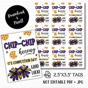 Printable Cookie Treat Tag, Chip Chip Hooray It's Competition Day Good ...