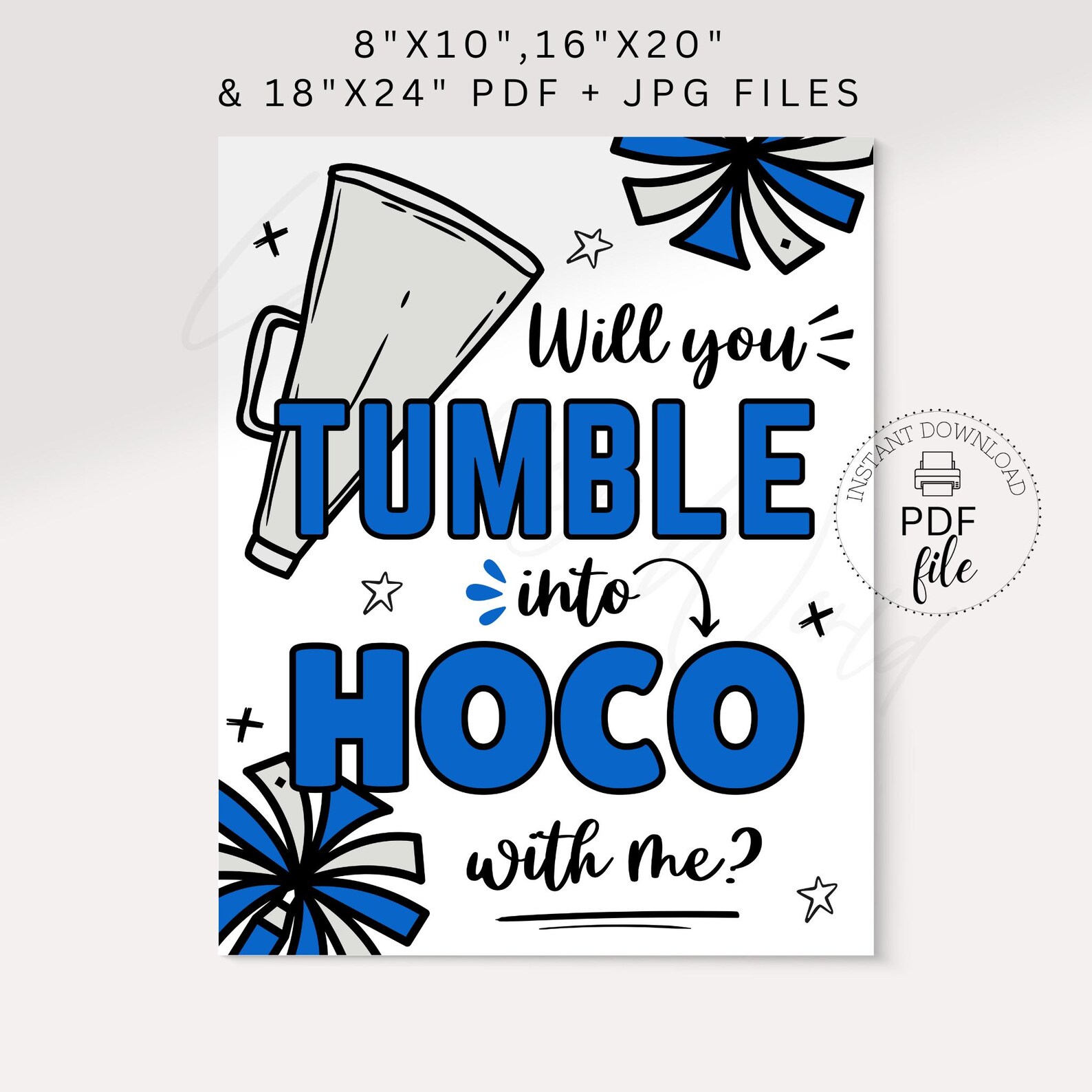 Cheerleader Dance Gymnastics Homecoming Proposal Sign, Will You Tumble ...