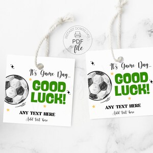 Printable Soccer Good Luck Tags | Personalized Cheer Team Gift Tag ...
