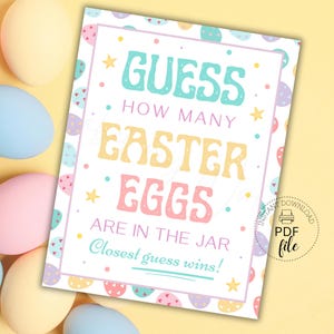 Printable Guess How Many Easter Eggs Are in the Jar Game Sheet + Guess ...