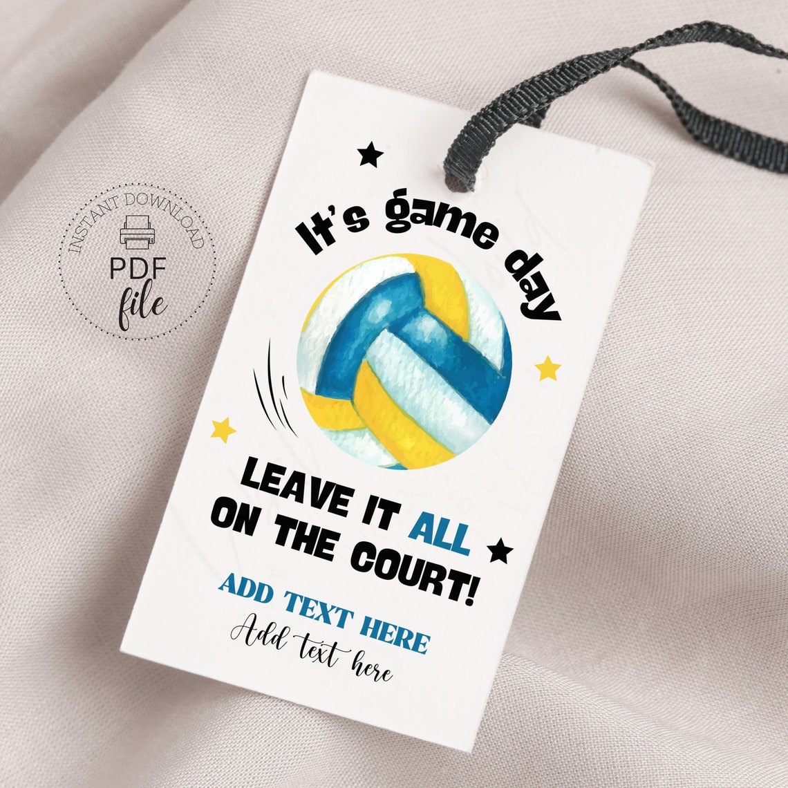 Printable Volleyball Game Day Tags Personalized Volleyball Team Good ...