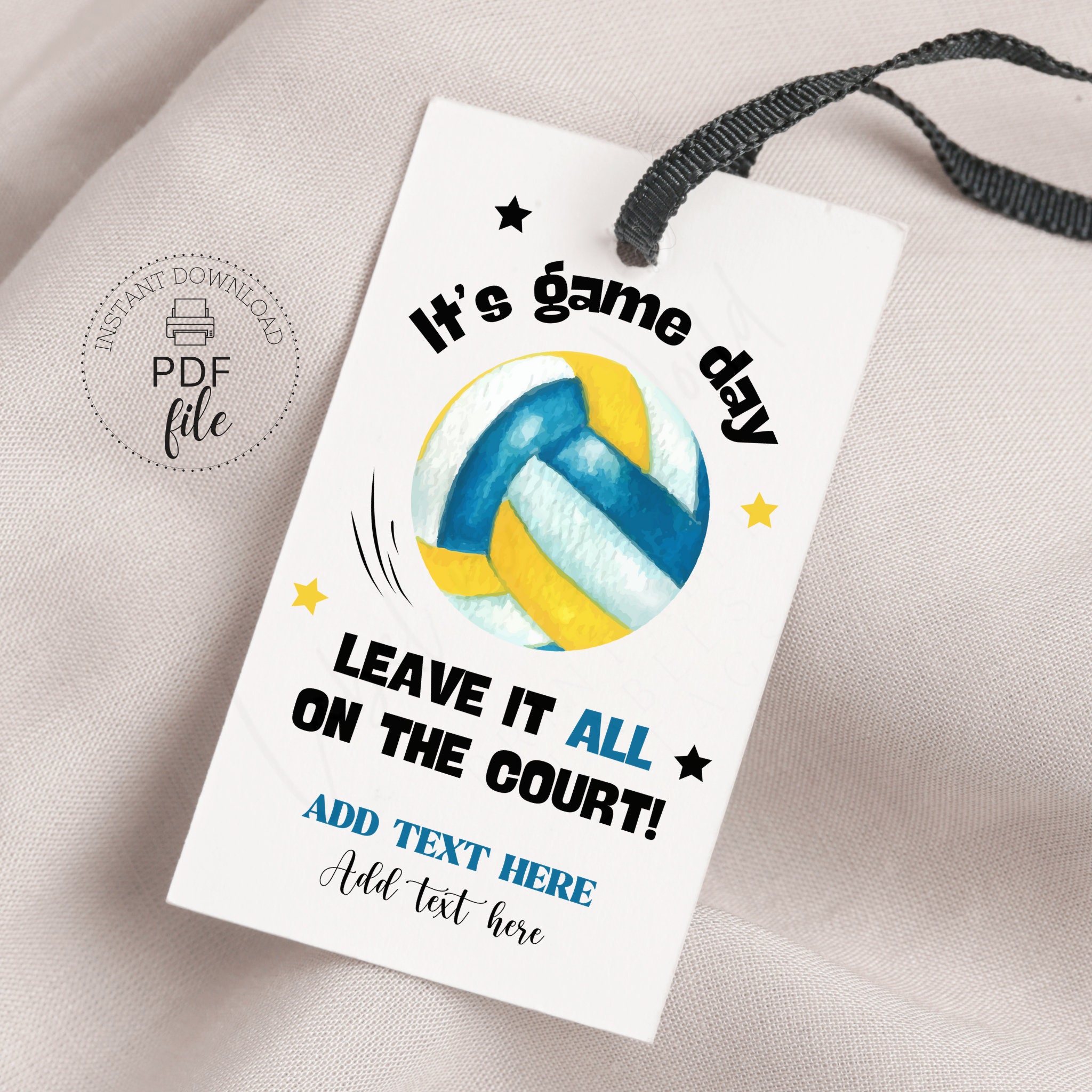 Printable Volleyball Game Day Tags Personalized Volleyball Team Good ...