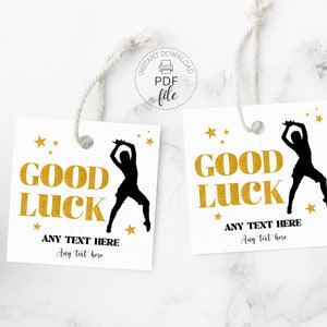 Printable Good Luck Dance Gift Tag | Dance Team Treat Bag Tag ...