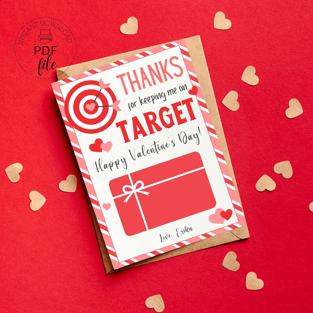 Thanks for Keeping Me on Target, Happy Valentine's Day Gift Card Holder ...