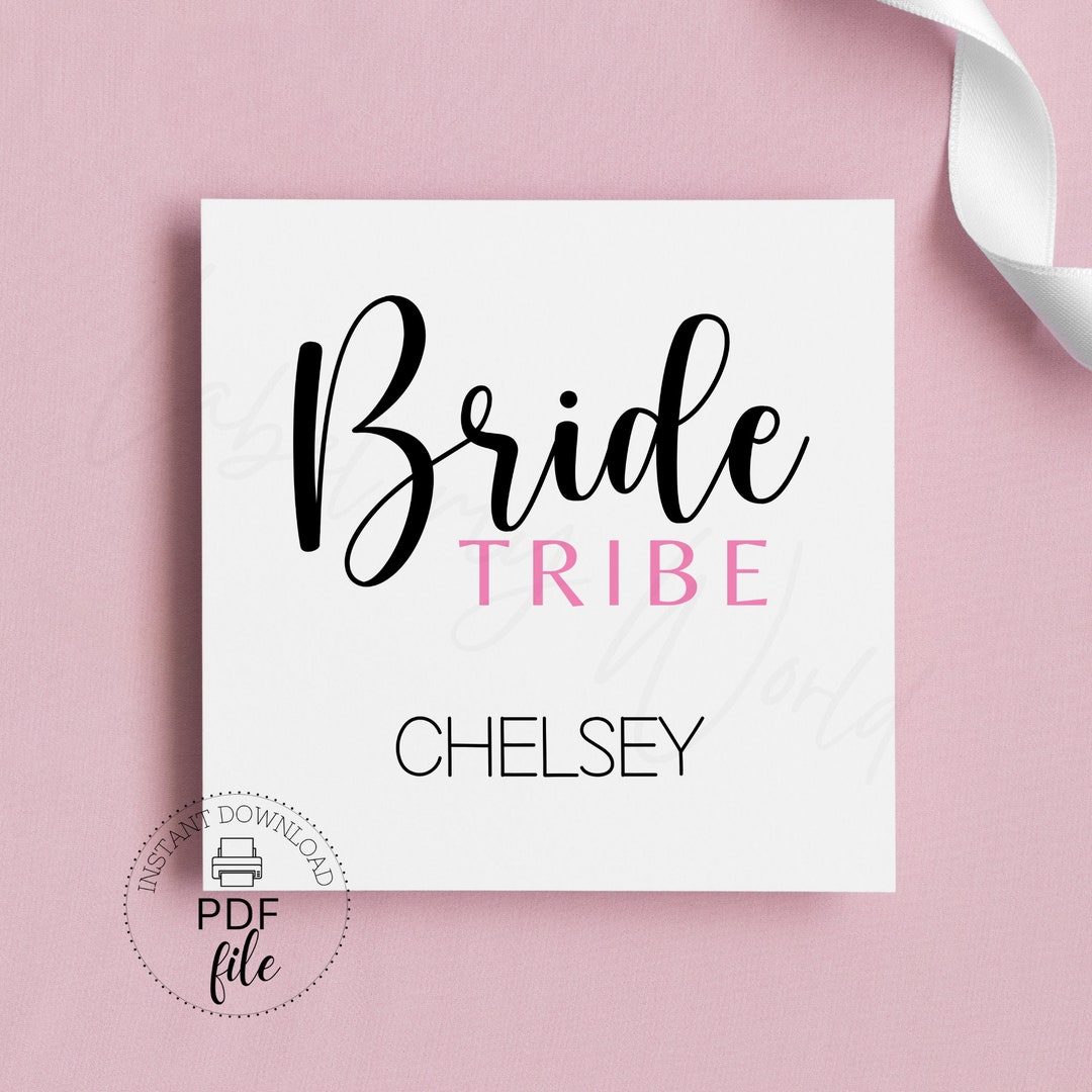 Bride Tribe Editable Name Tags | Personalized Bachelorette Party Favors ...