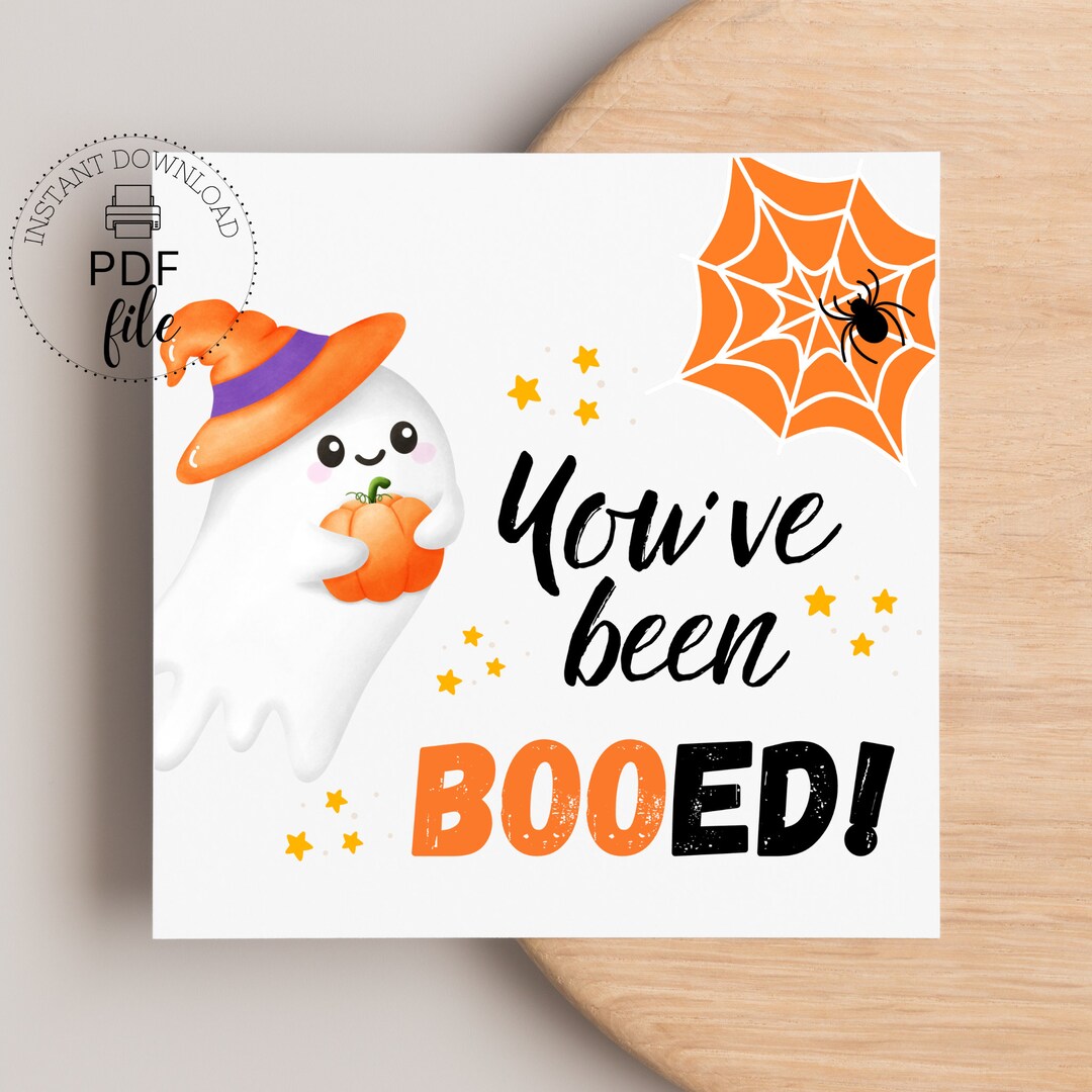 You've Been Booed! Gift Tags | Halloween Square Tags for Kids Treats ...