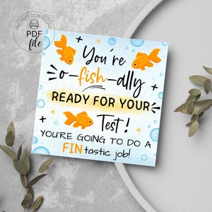 Printable Fish Crackers Testing Day Gift Tag, O-fish-ally Ready for ...