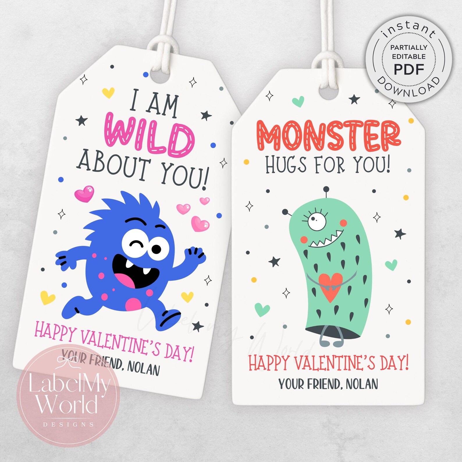 Printable Monster Valentine Cards, Classroom Monster Valentine's Day ...