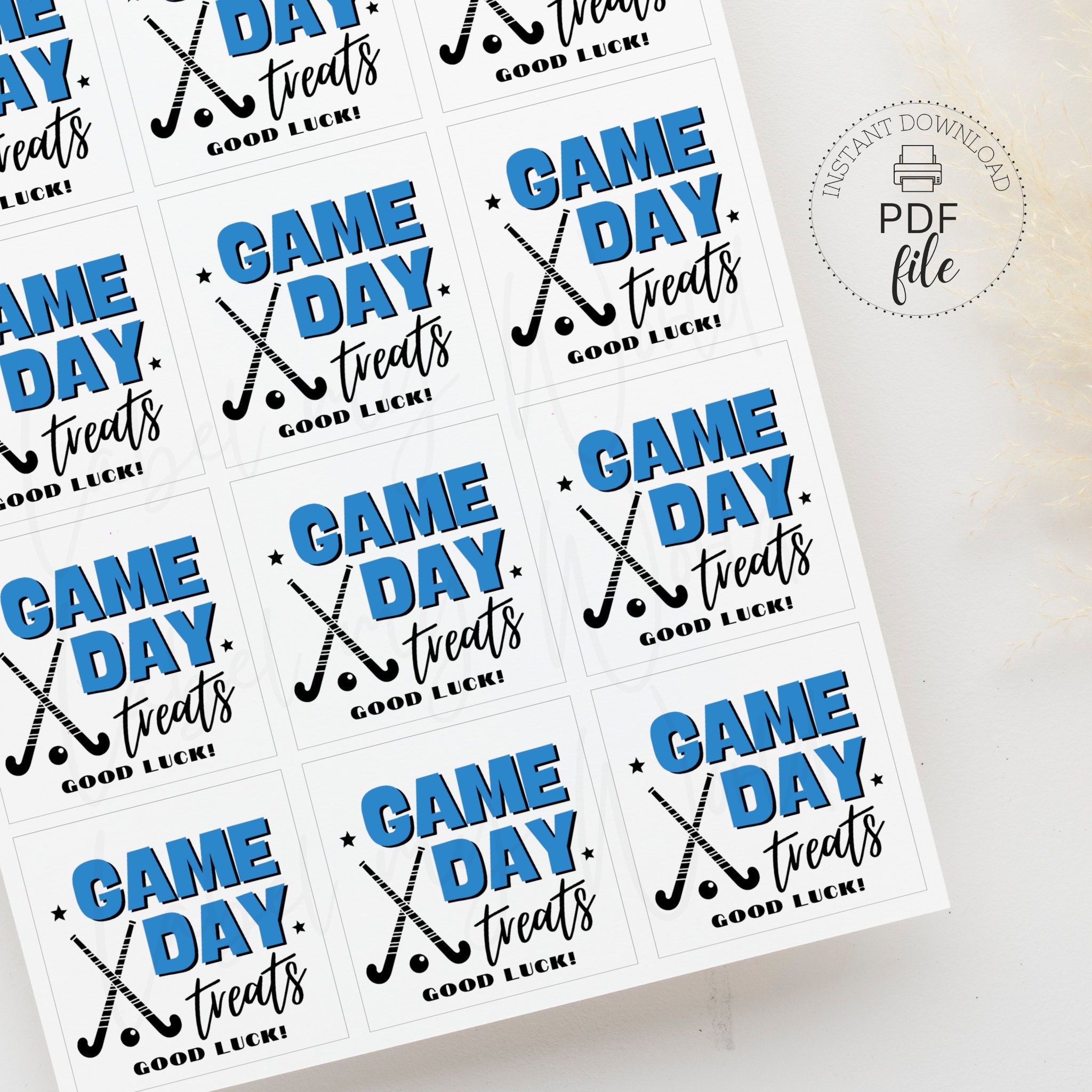 Printable Field Hockey Game Day Tags | Game Day Treats Good Luck Gift ...
