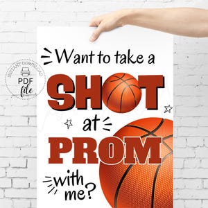 Printable Basketball Promposal Sign, Want to Take a Shot at Prom ...