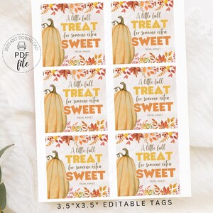 Fall Appreciation Treat Tags | Printable A Little Fall Treat for ...