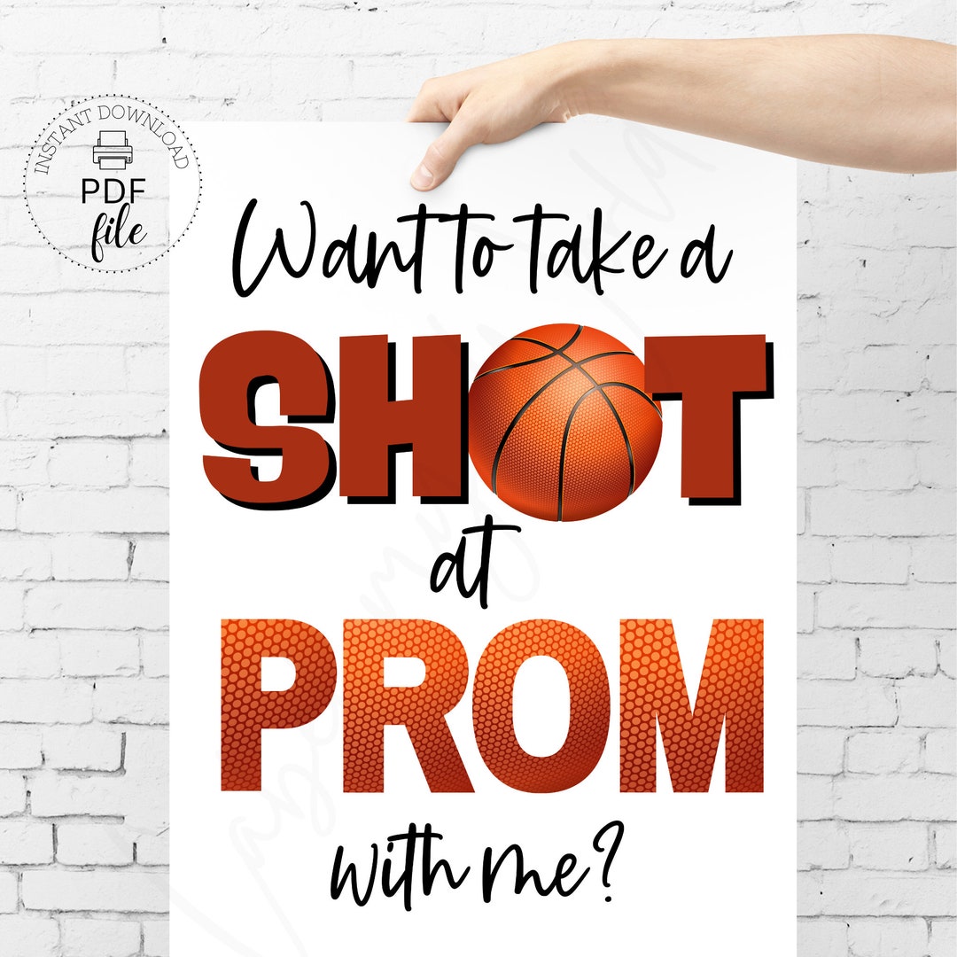 Printable Basketball Promposal Sign Want to Take a Shot at Prom Orange ...