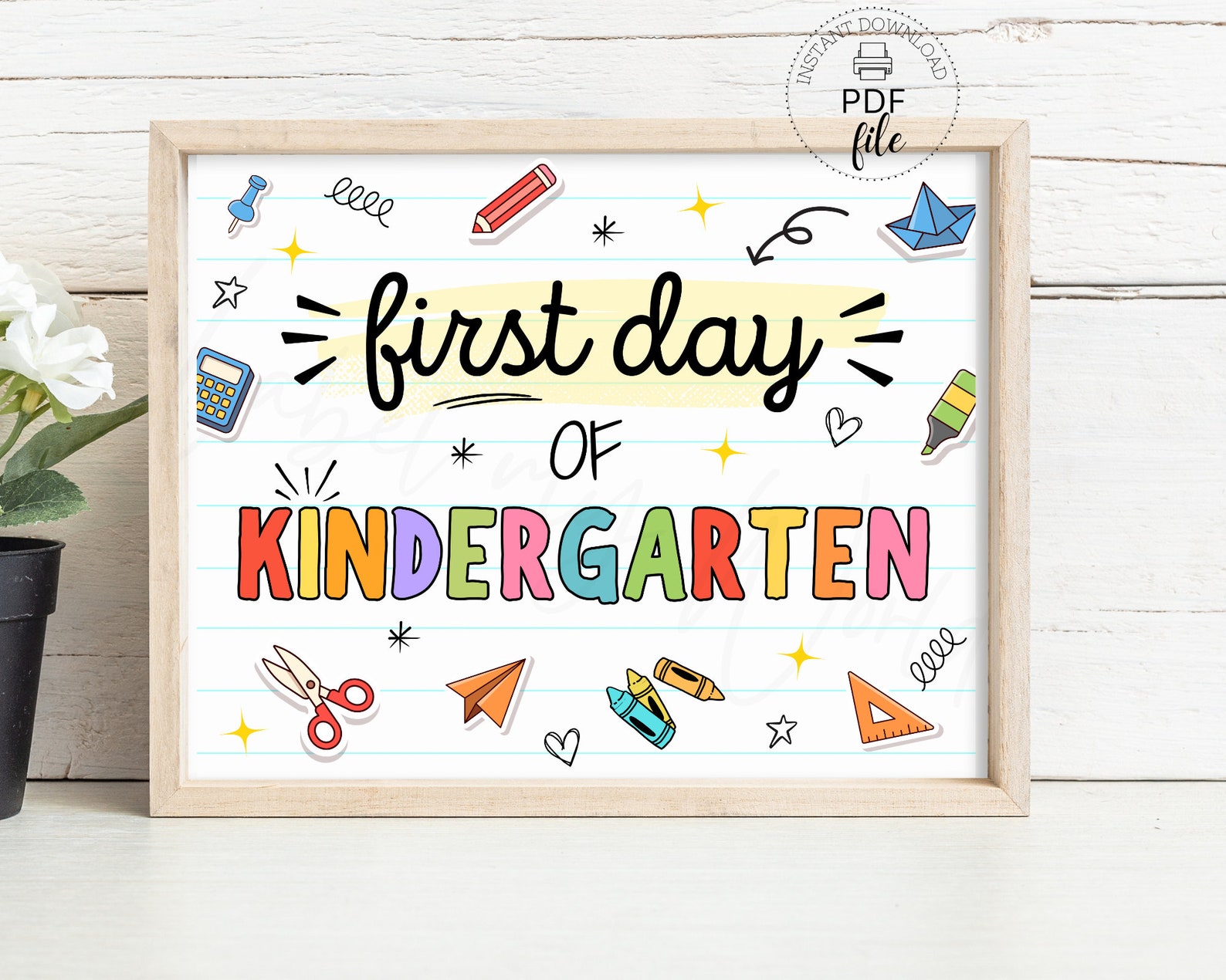 Printable 10"x8" First & Last Day of Kindergarten Signs | Kindergarten ...