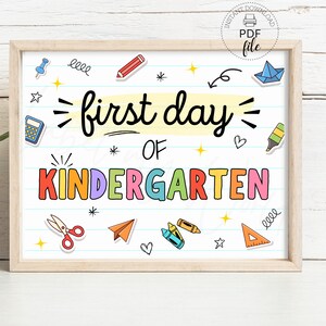 Printable 10"x8" First & Last Day of Kindergarten Signs | Kindergarten ...