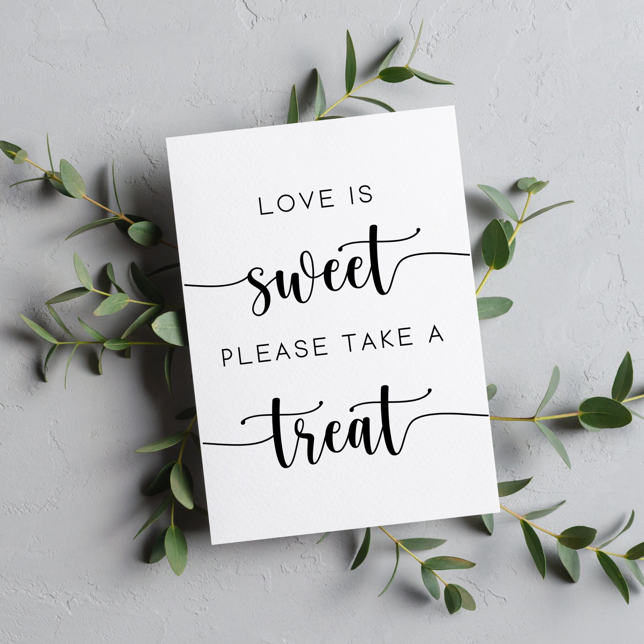 Printable Wedding Table Sign PDF Template Love is Sweet - Etsy