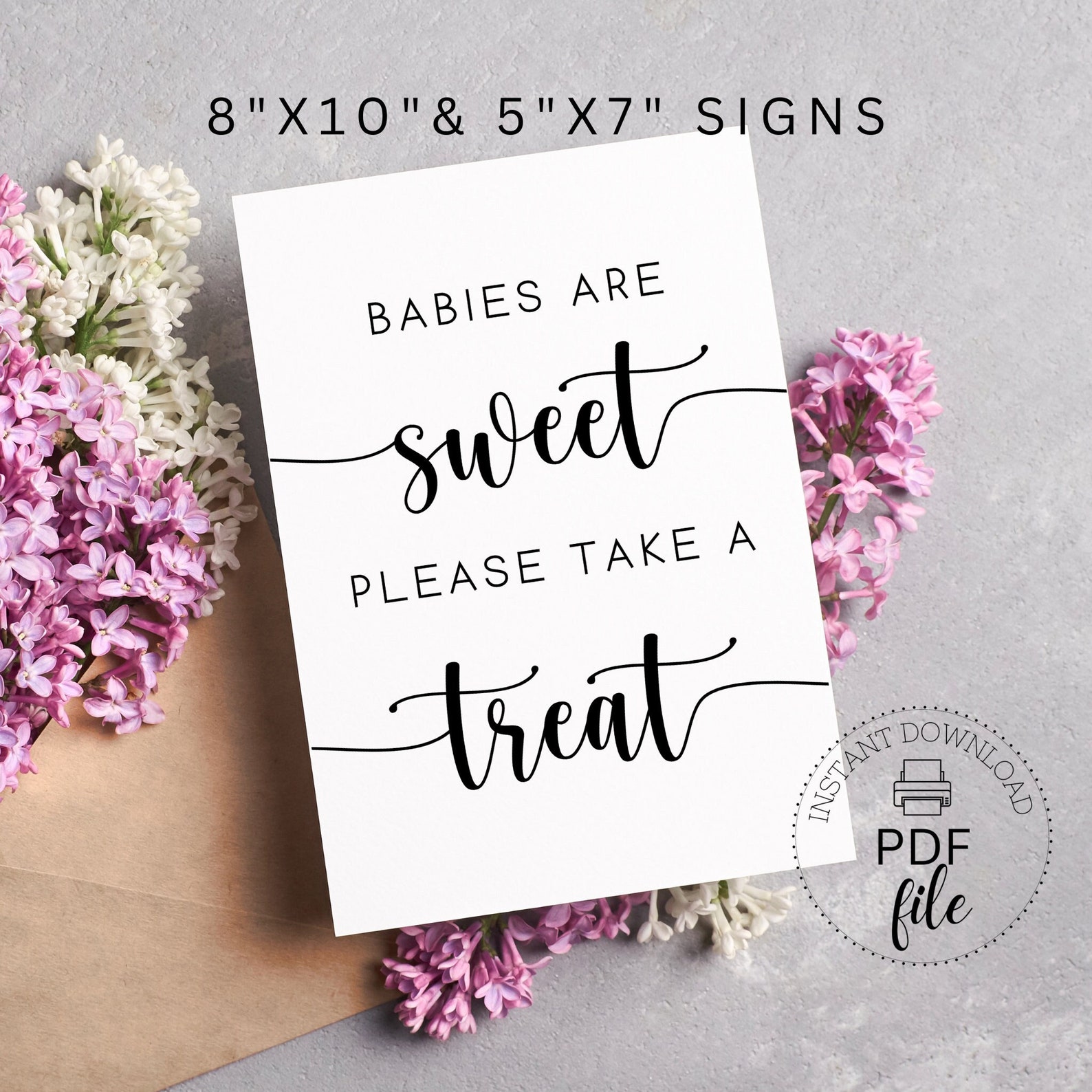 Printable Baby Shower Table Sign PDF Template Babies Are Sweet Please ...