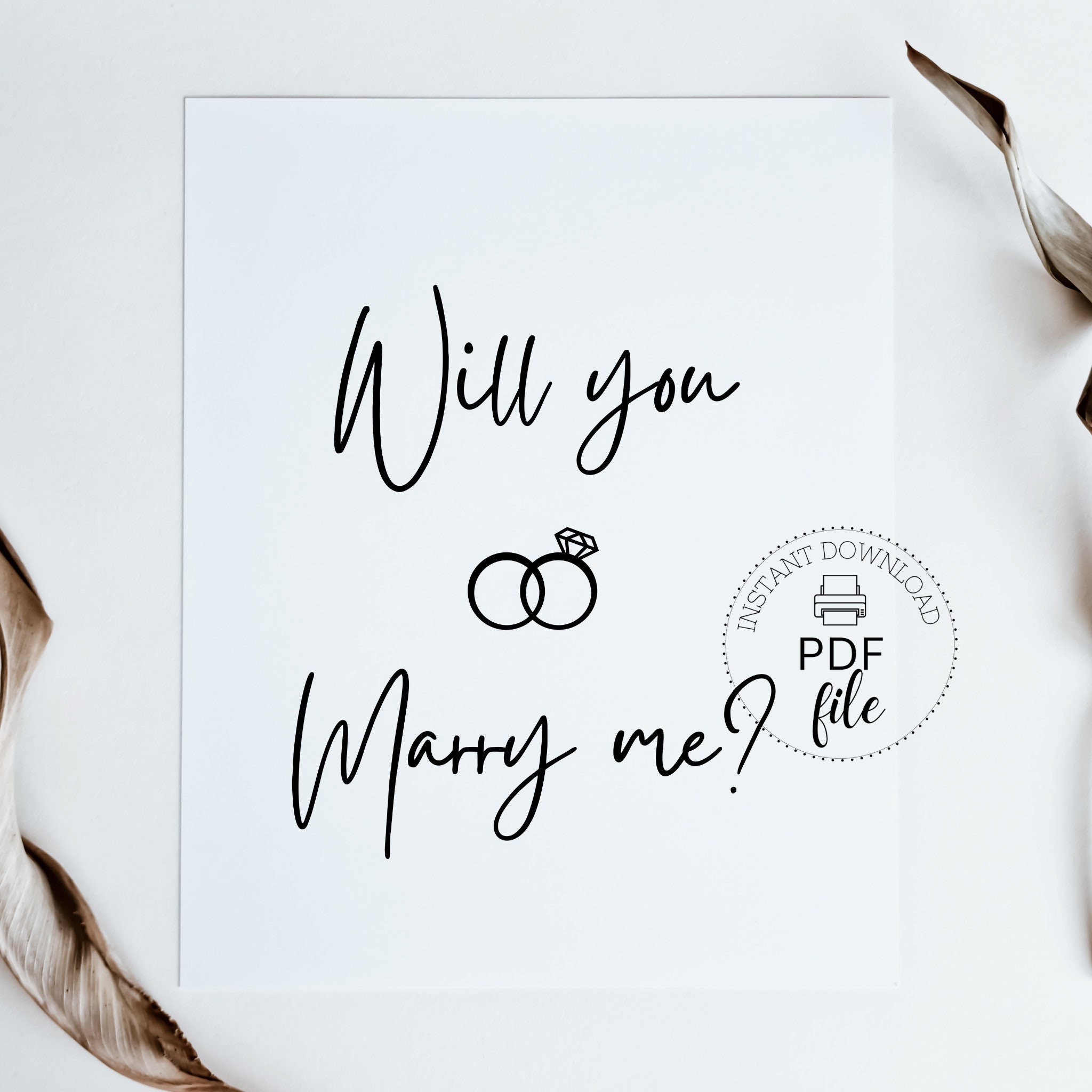 Printable Will You Marry Me Proposal Sign Marriage Proposal - Etsy