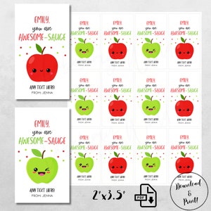 Printable You Are Awesome-sauce Gift Tag | Personalized Classroom ...