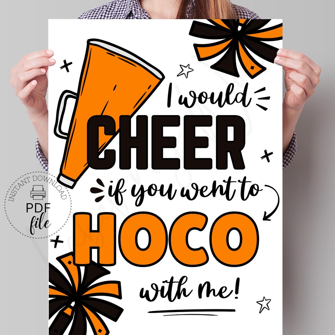 Printable Cheerleader Homecoming Proposal Sign, I Would Cheer If You ...