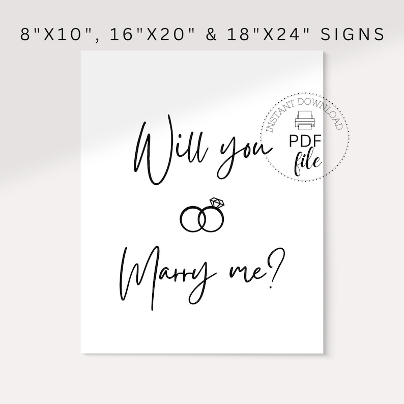Printable Will You Marry Me? Proposal Sign | Marriage Proposal Poster ...