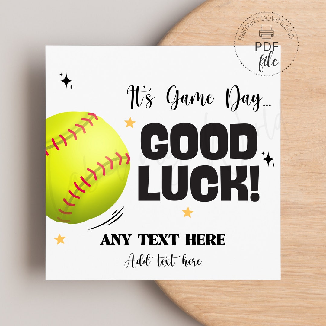 Softball Good Luck Printable Tags | Personalized Cheer Team Gift Tag ...