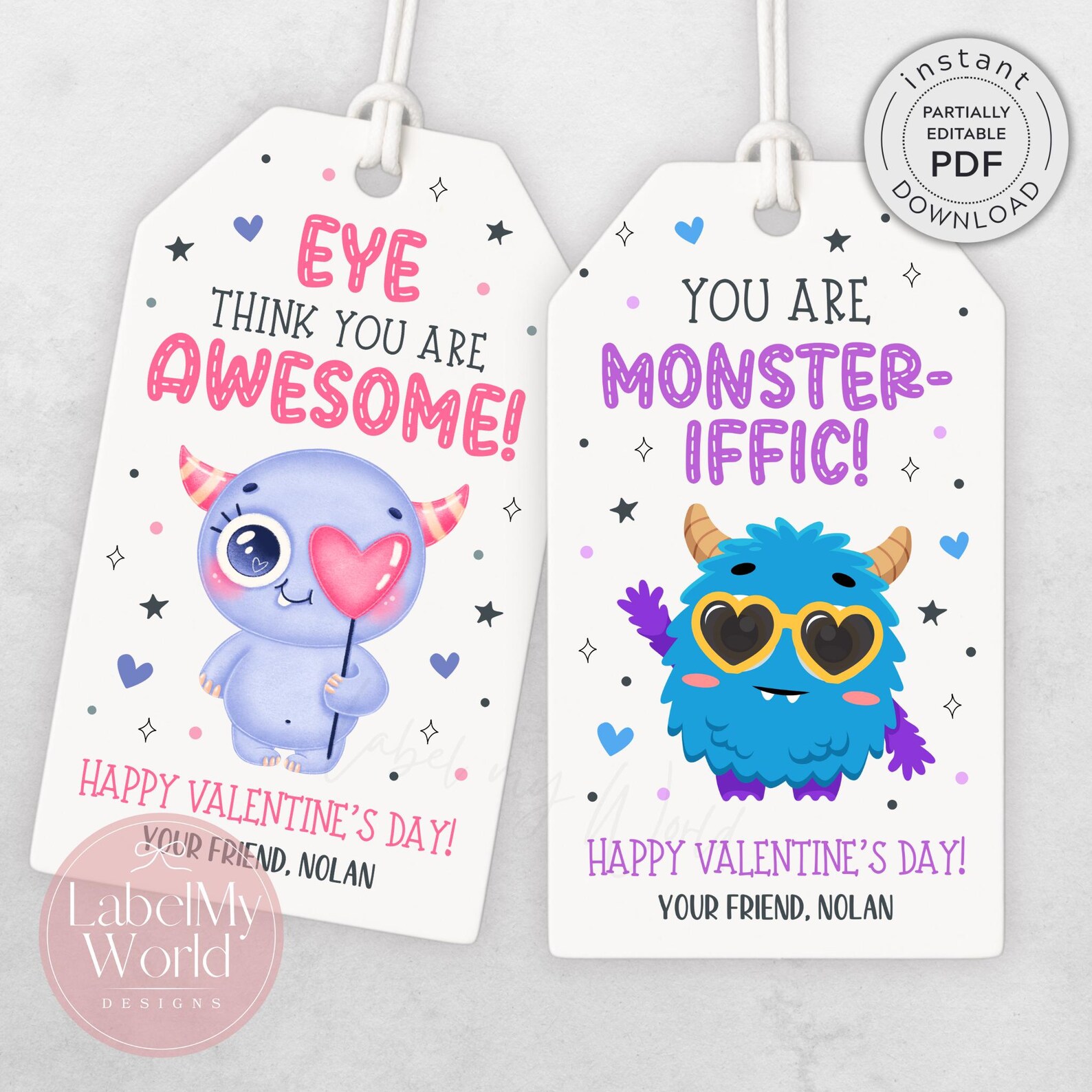 Printable Monster Valentine Cards, Classroom Monster Valentine's Day ...