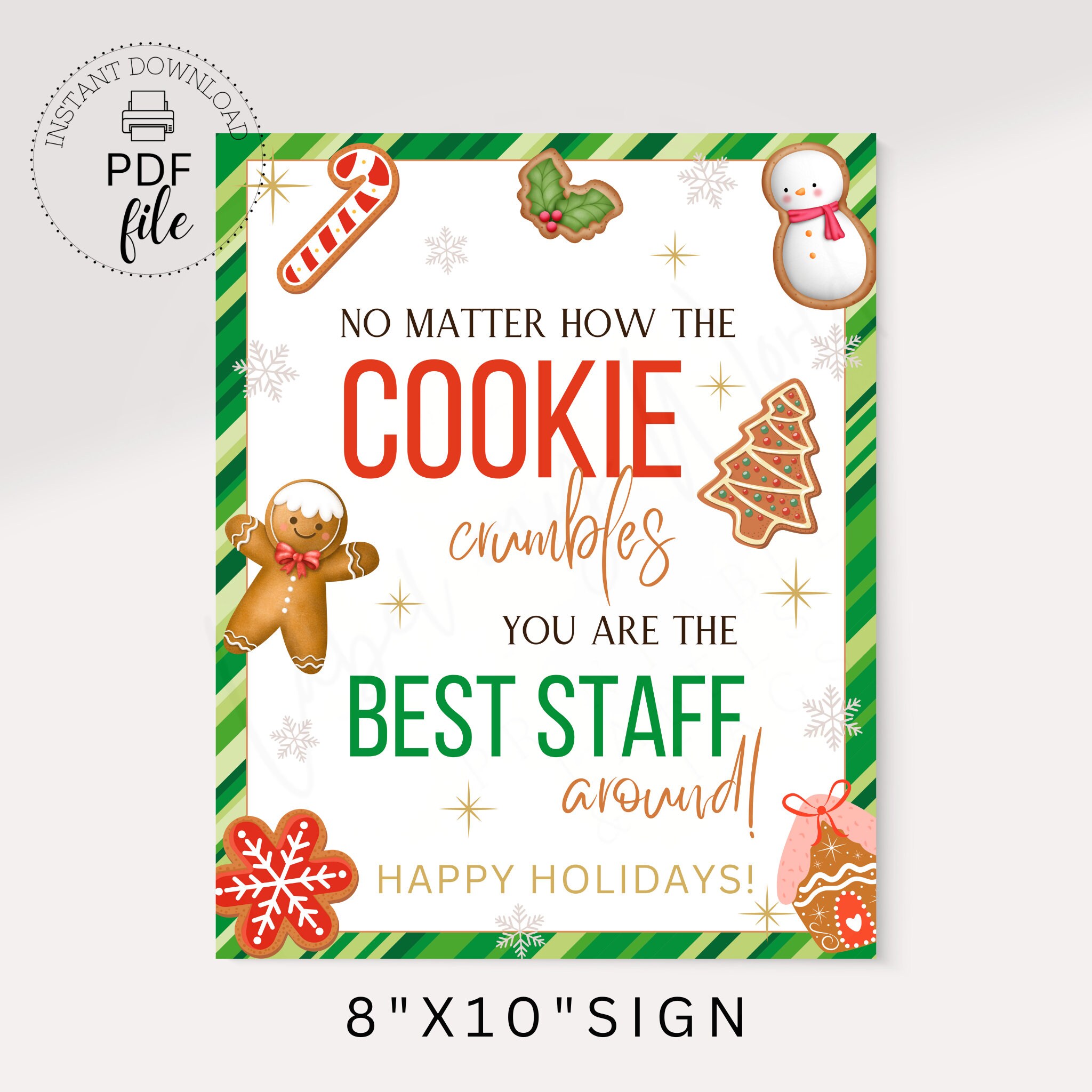 Printable Christmas Cookies Appreciation Sign No Matter How - Etsy