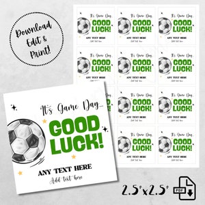 Printable Soccer Good Luck Tags | Personalized Cheer Team Gift Tag ...