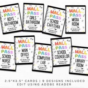 Printable Classroom Hall Passes, Preschool/elementary Pass ...
