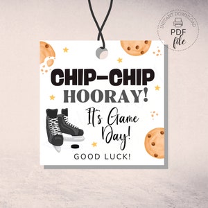 Ice Hockey Chip Chip Hooray! It's Game Day Good Luck Gift Tags ...