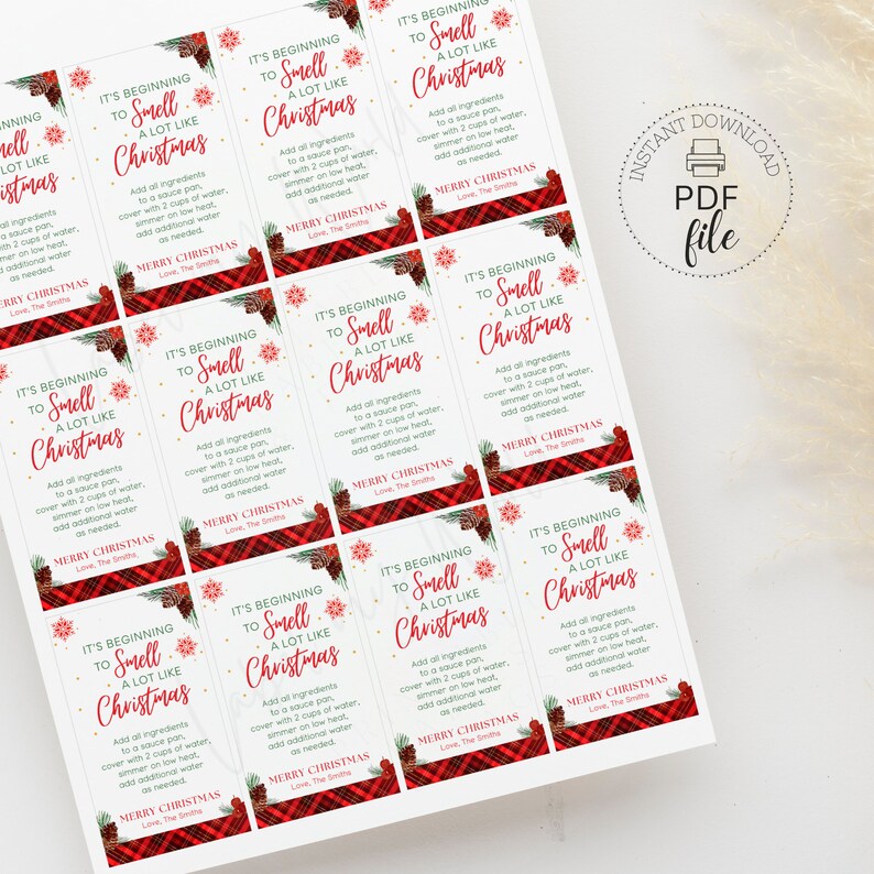 Stovetop Potpourri Christmas Gift Tag Printable Holiday Simmering ...