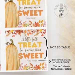 Fall Appreciation Treat Tags | Printable A Little Fall Treat for ...