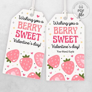 Printable Wishing You a Berry Sweet Valentine's Day Gift Tag ...