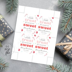 Christmas Candy Cane Holder Template, Printable Personalized Holiday ...