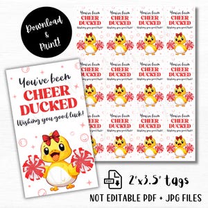 Printable Cheer Duck Tag, Personalized You've Been Cheer Ducked Good ...