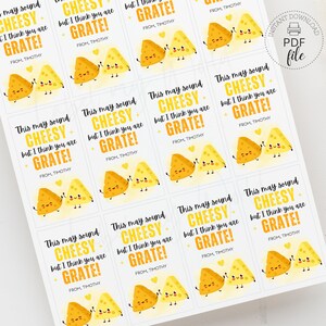 Cheese Printable Gift Tag, Personalized This May Sound Cheesy but I ...