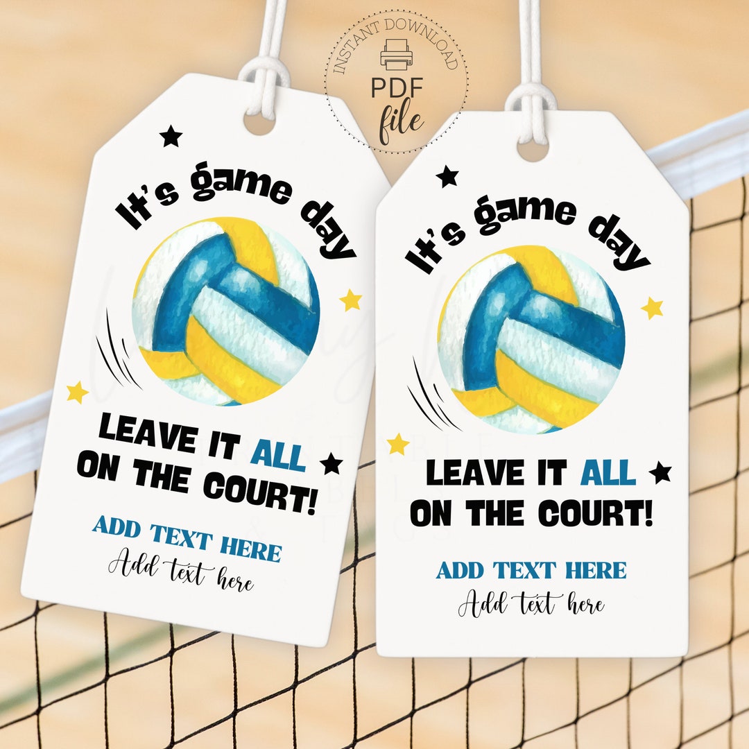 Printable Volleyball Game Day Tags Personalized Volleyball Team Good ...