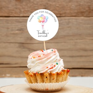 Birthday Balloons Stickers | Happy Birthday Neutral Gender Party Favor ...