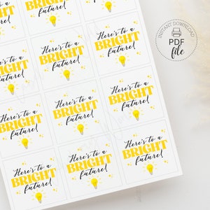 Here’s to a Bright Future! Gift Tag | Graduation Party Favor Tag ...