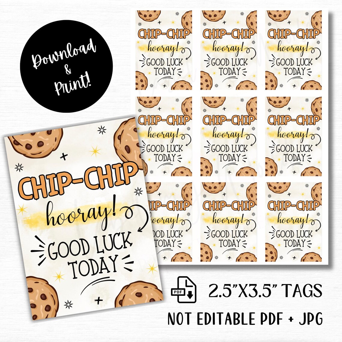 Printable Chip Chip Hooray Cookie Tags, Sports/cheer/dance/gymnastics ...