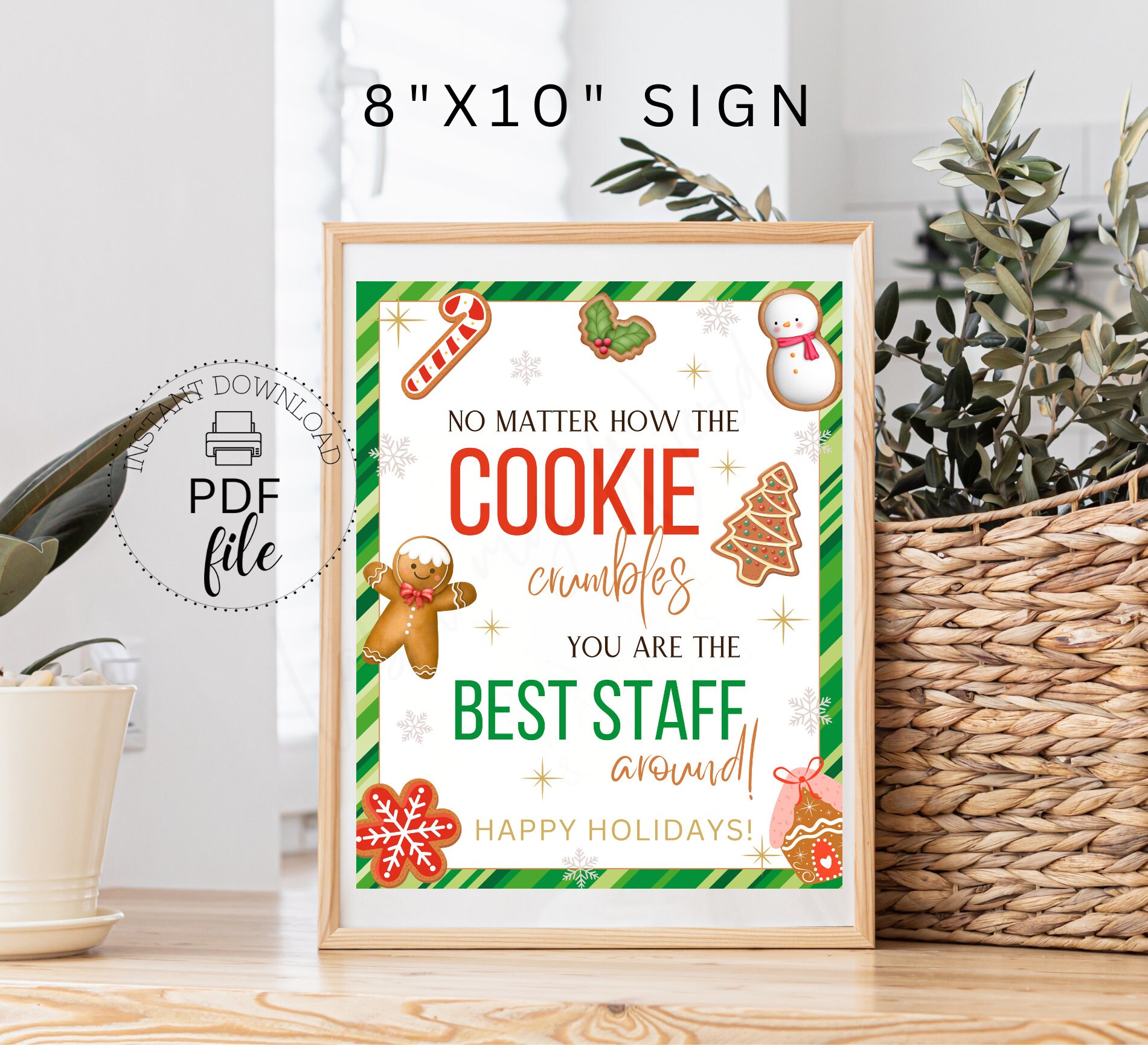 Printable Christmas Cookies Appreciation Sign No Matter How - Etsy