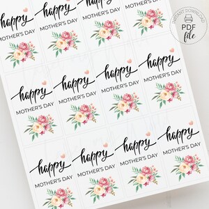 Happy Mother's Day Printable Gift Tag | Mother's Day Floral Template ...